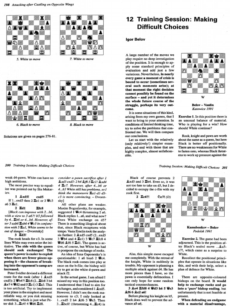 Igor Belov - Making Difficult Choices in Chess | PDF