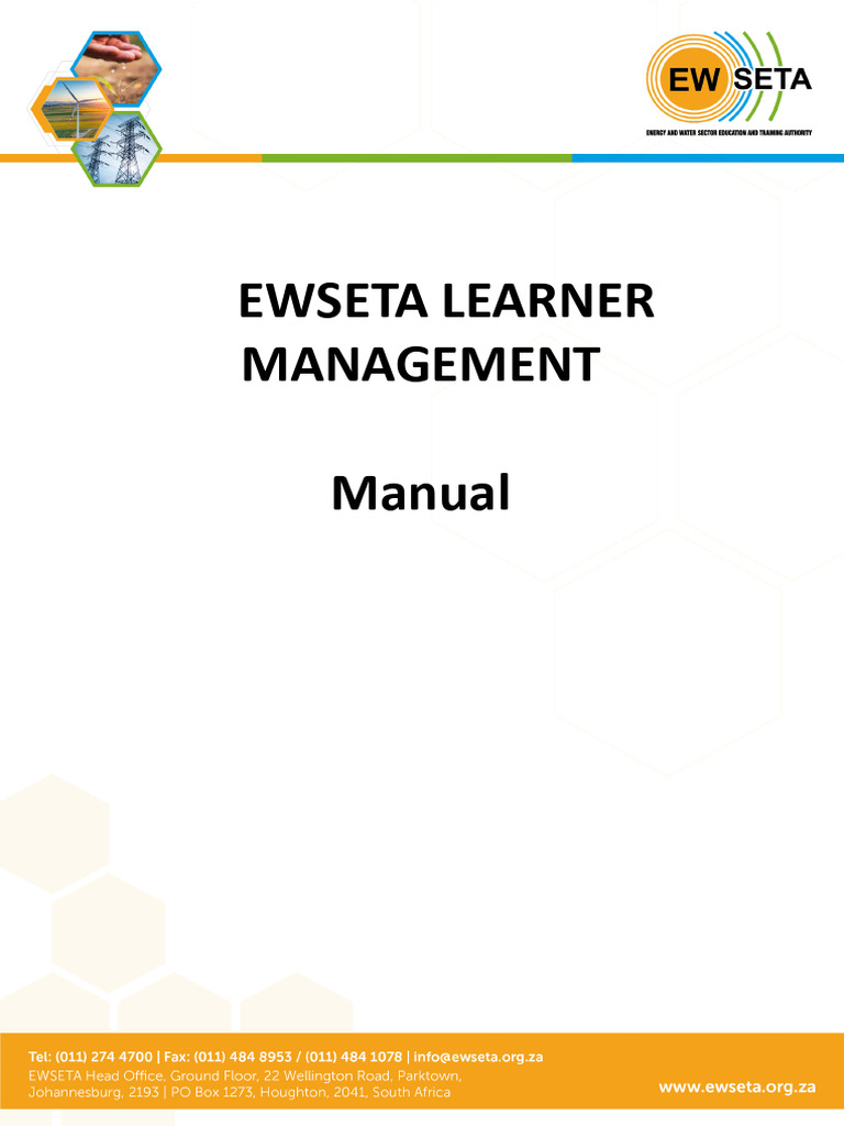 EWSETA Learner Management Registration User Guide | PDF | Learning ...