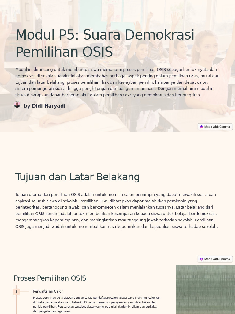 Modul P5 Suara Demokrasi Pemilihan OSIS | PDF