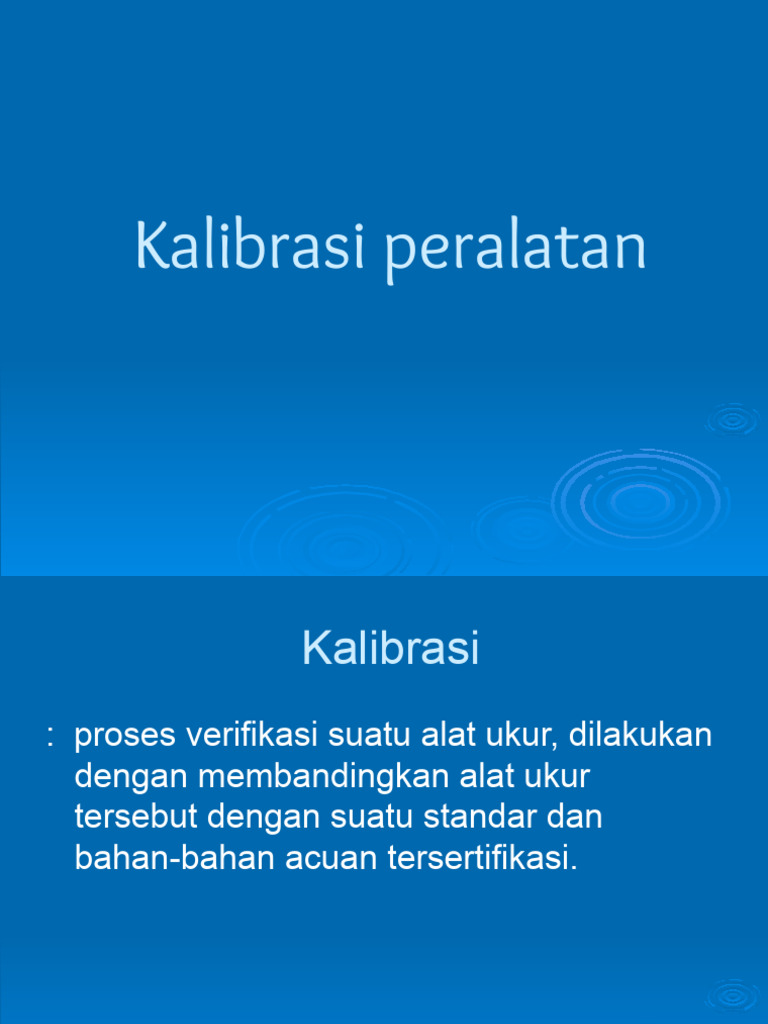 Kalibrasi Peralatan | PDF