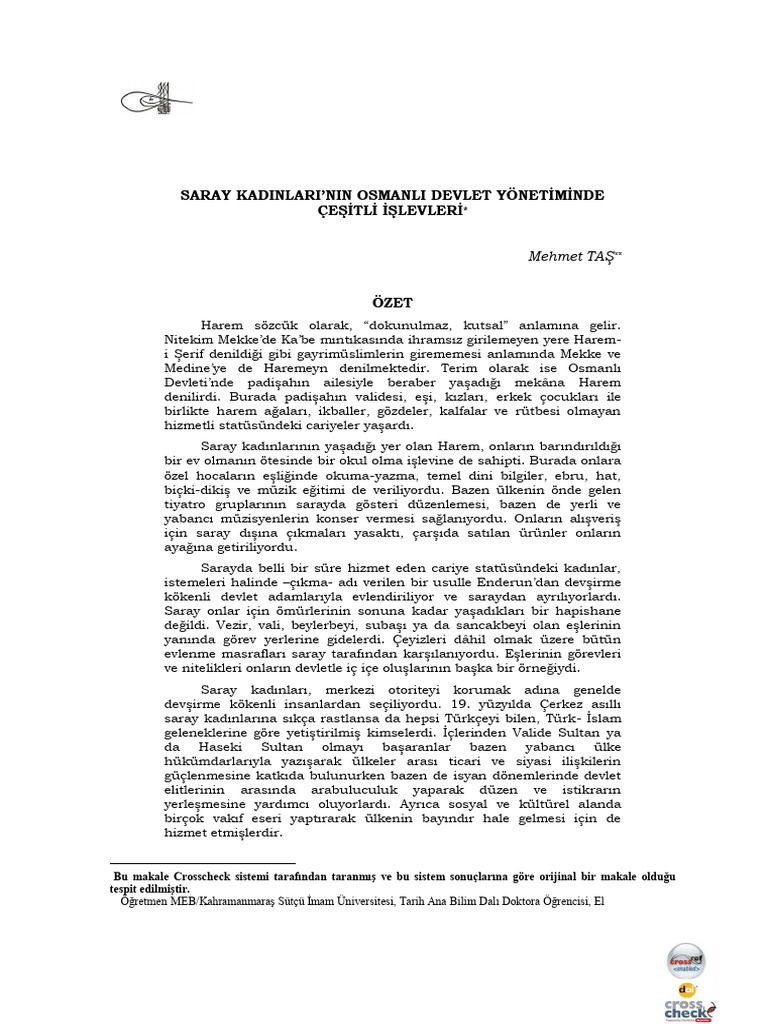 Osmanlı'da Saray Kadınları | PDF