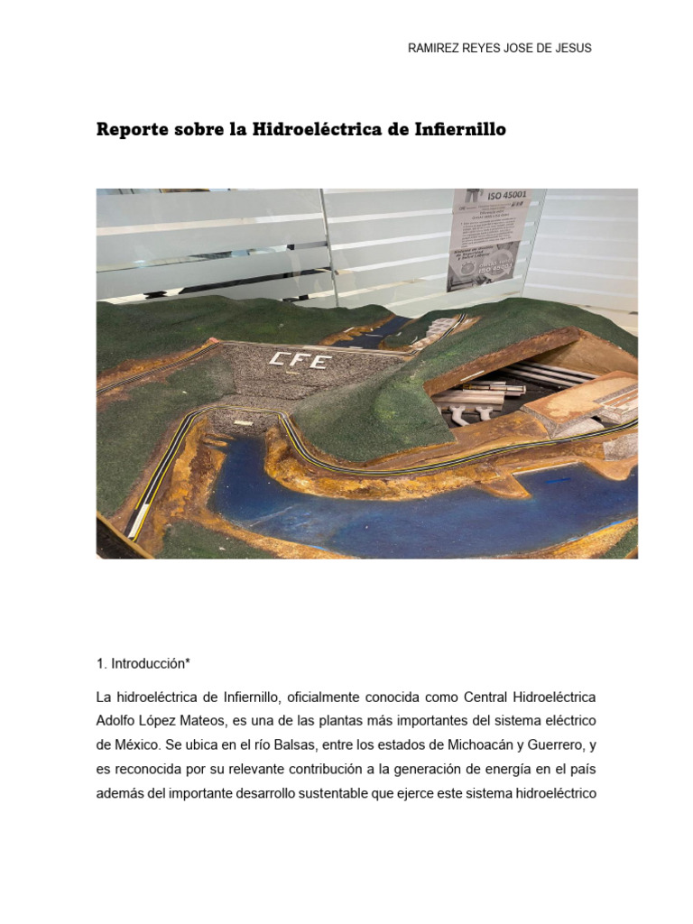 Reporte Sobre La Hidroeléctrica de Infiernillo | PDF