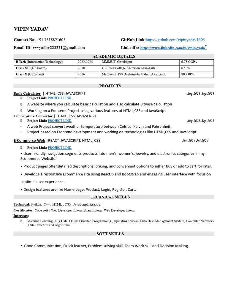 Vipin Resume-1 | PDF