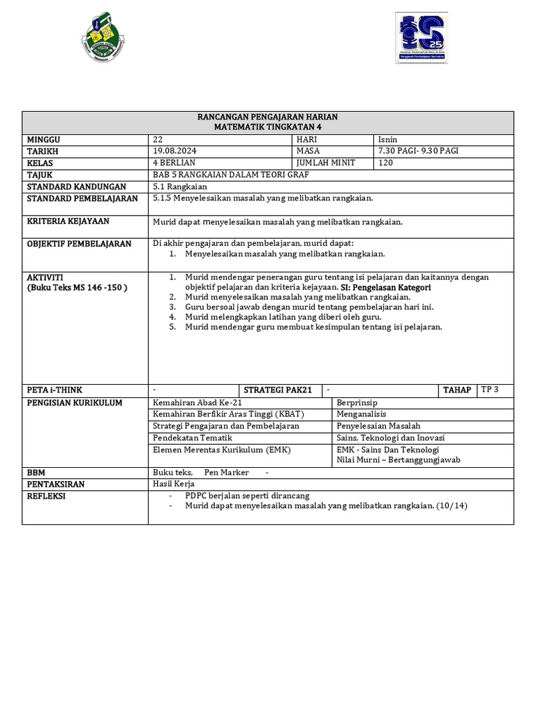 RPH 24 Matematik Minggu 22 Isnin 4 Berlian | PDF