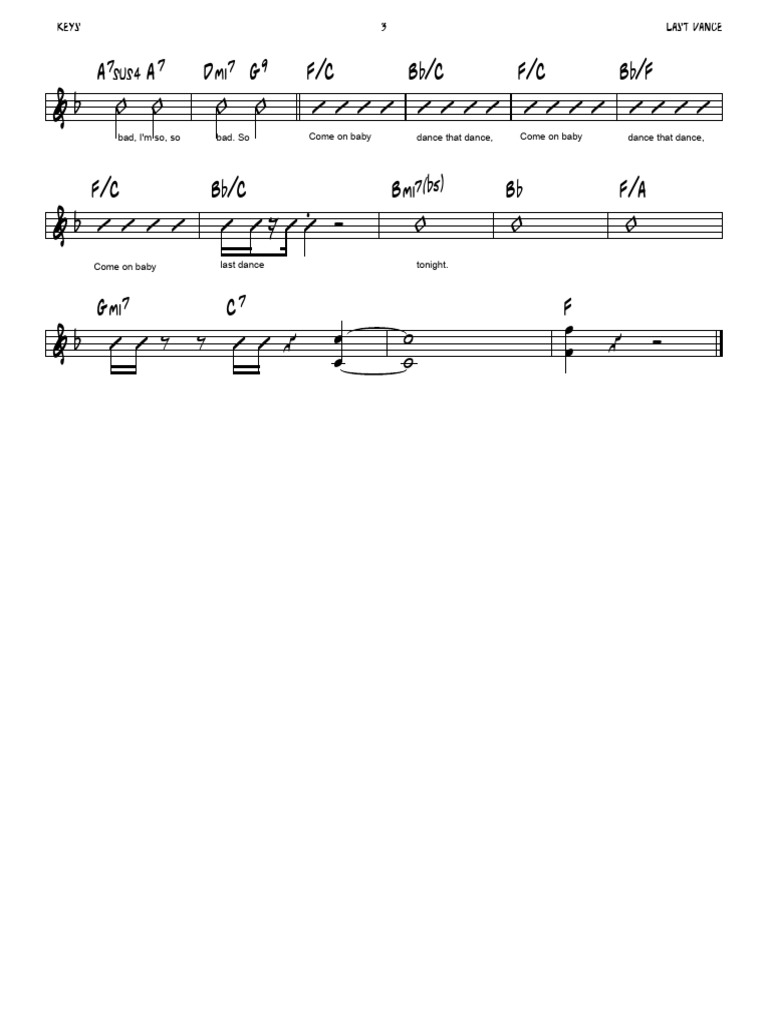 1 Last Dance - Keys | PDF