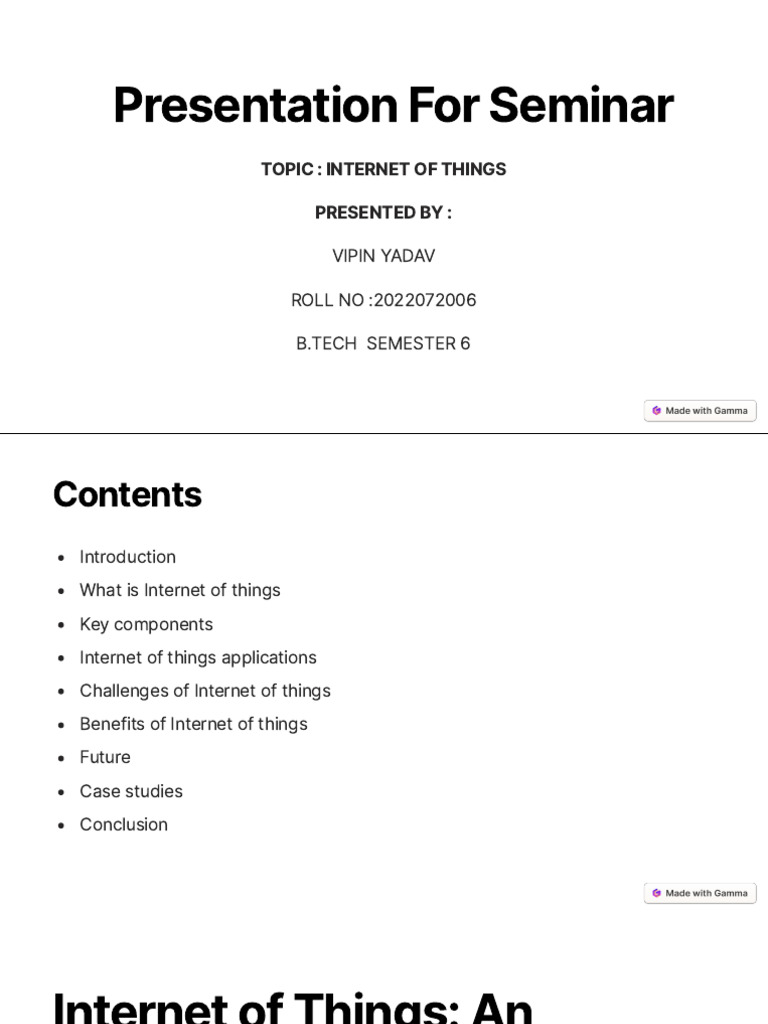 Seminar PPT Iot | PDF