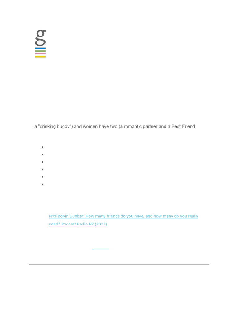 Friends and The Dunbar Number | PDF