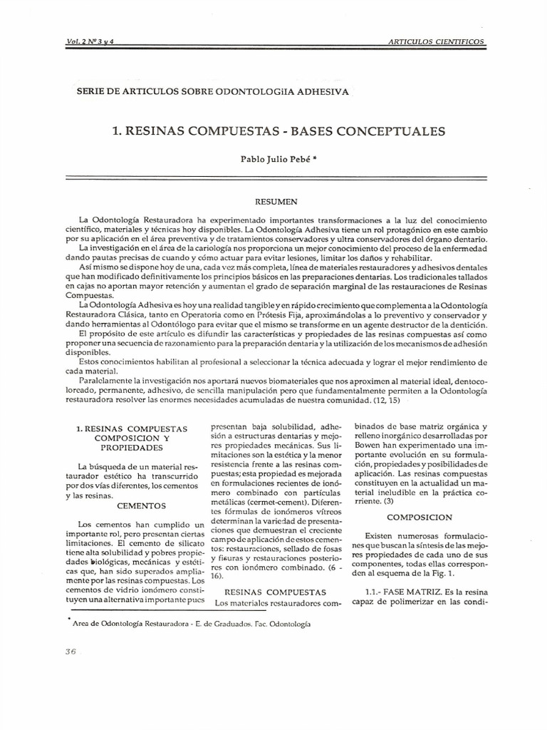 Resinas Compuestas - Bases Conceptuales | PDF | Compuesto Dental | Odontología
