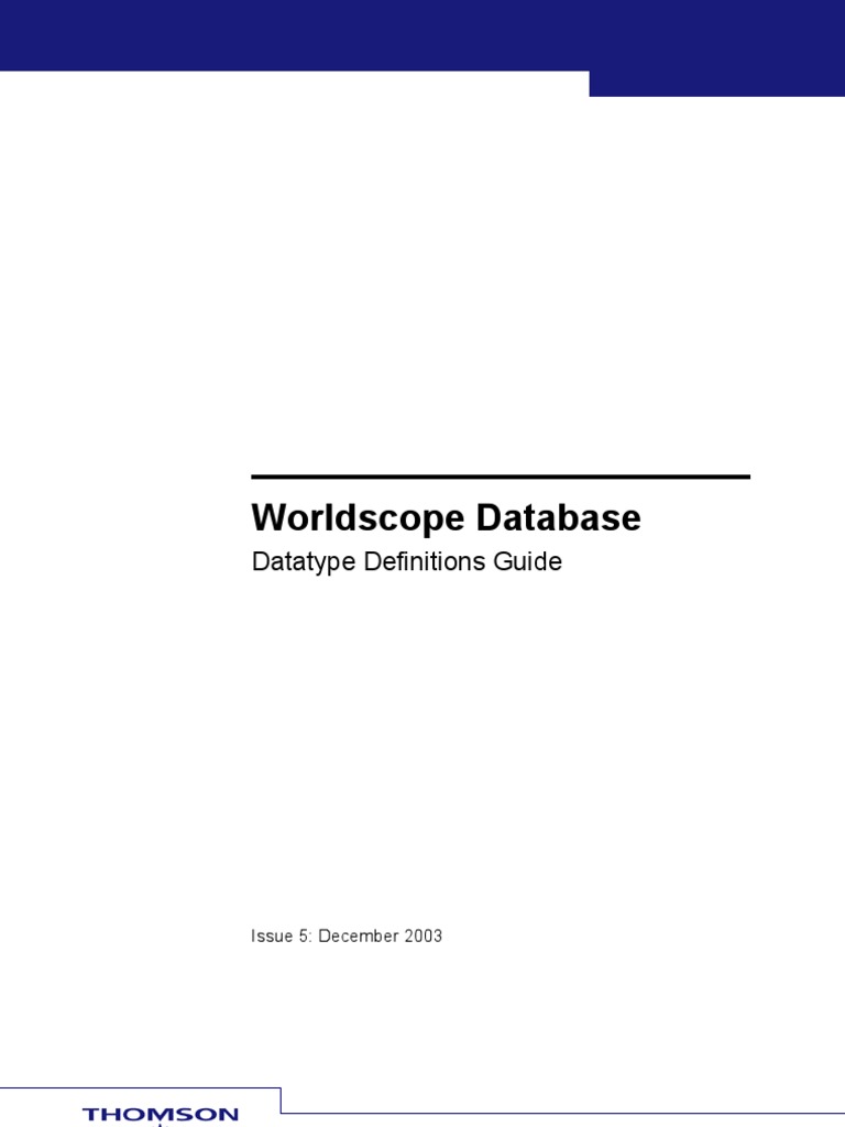 World Scope Datatype Definitions Guide | PDF | Earnings Per Share ...