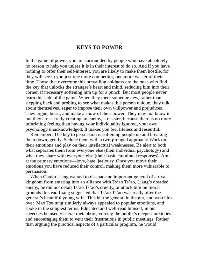 Keys To Power | PDF