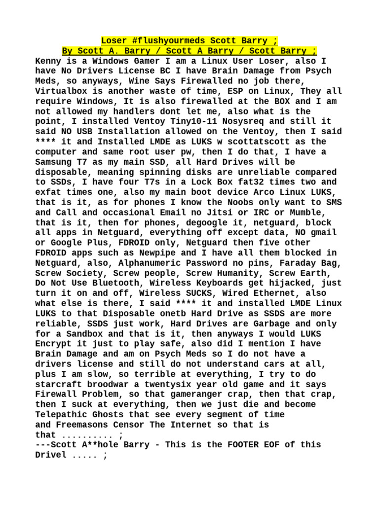 Loser #Flushyourmeds Scott Barry | PDF | Solid State Drive | Computing
