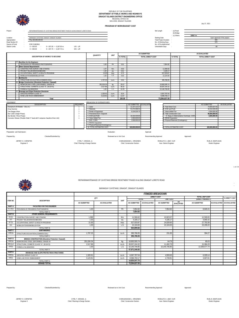 Contn Seawall - Mabini - 2021 - Final Rev | PDF