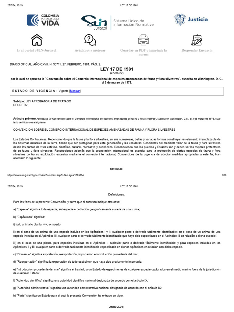 LEY 17 DE 1981 | PDF