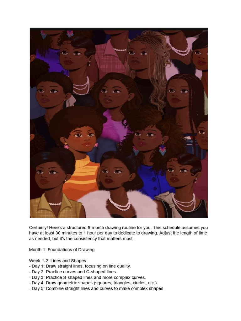 04 - 6 Months Drawing Routine by Week and Day | PDF