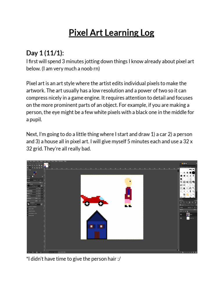 Pixel Art in 30 Days Learning Log | PDF