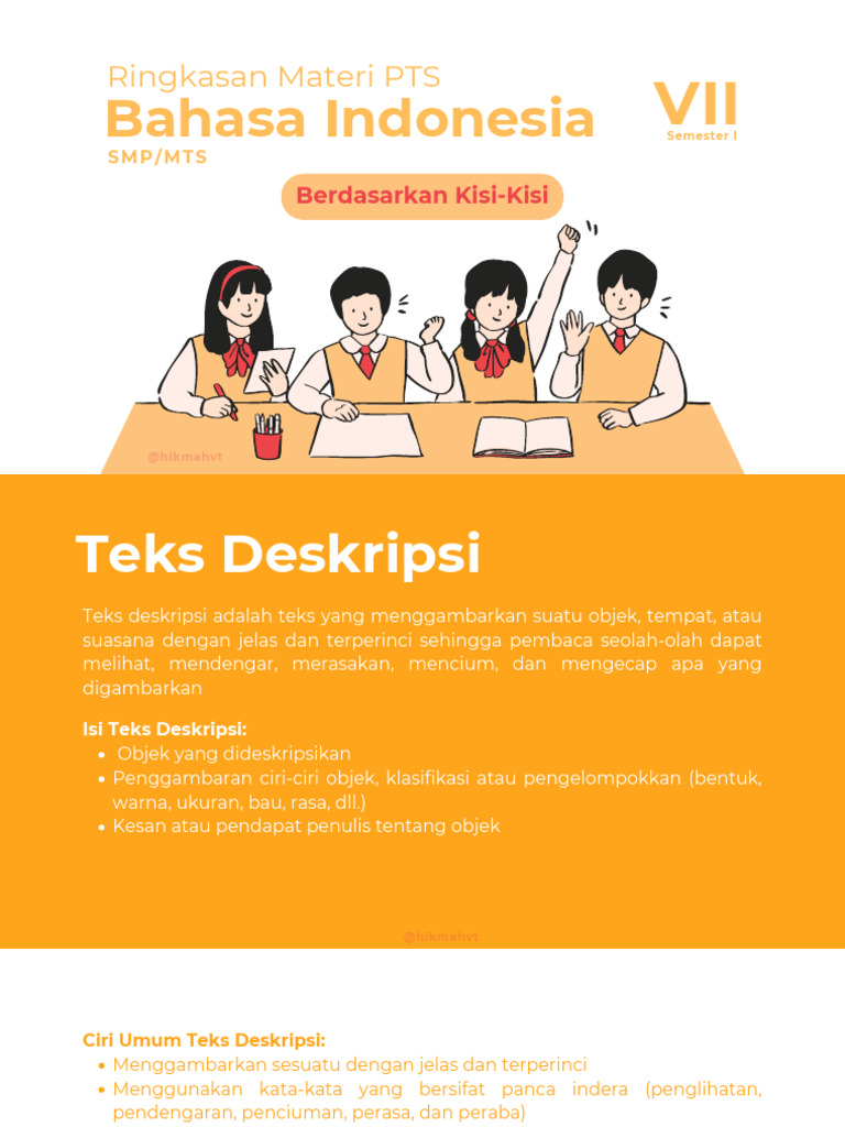 Bahasa Indonesia Kelas 7 Ringkasan Materi | PDF
