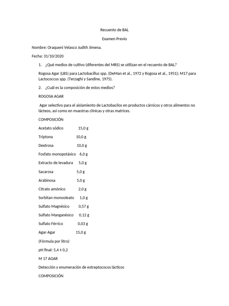 Recuento de BAL | PDF