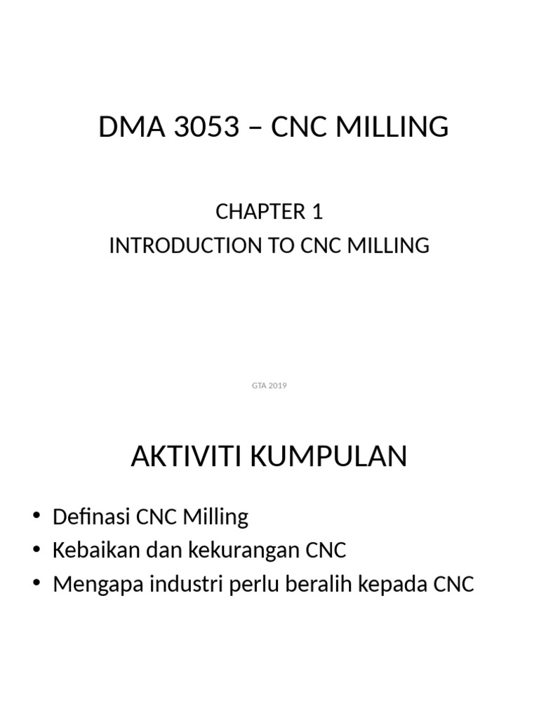 7.1 Dma 3053 - CNC Milling Slide Chapter 1 | PDF