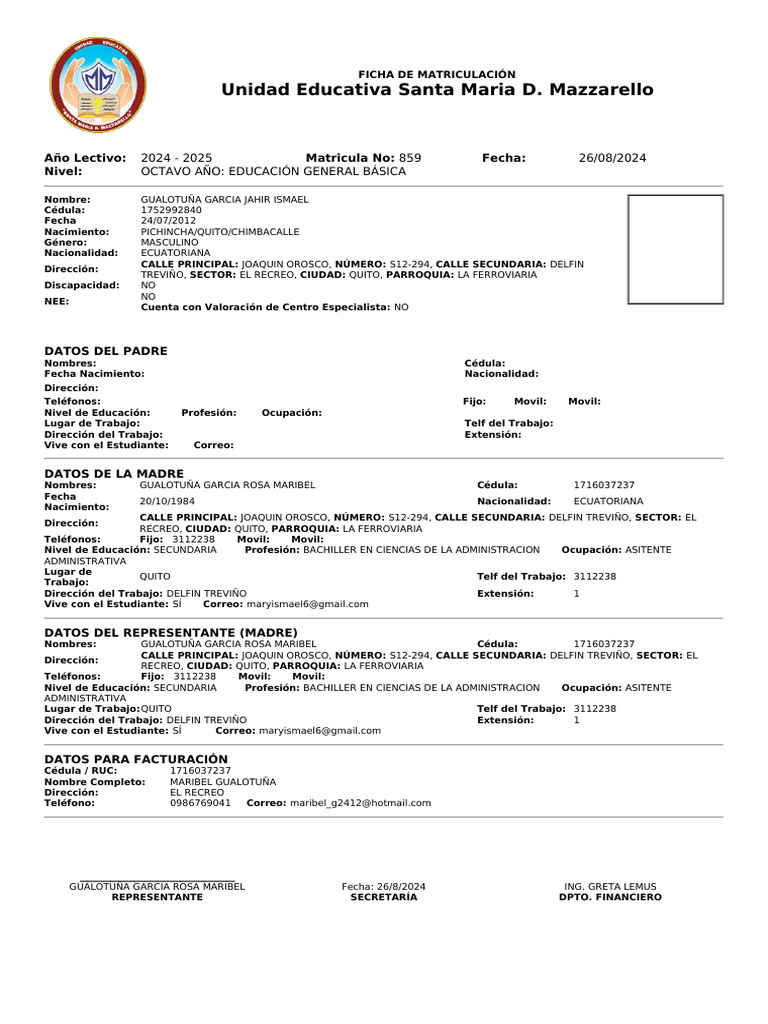 matricula_impresa_7196 | PDF matricula_impresa_7196 | PDF
