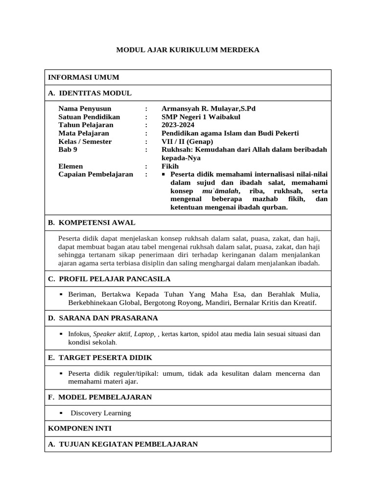 Modul Ajar Bab 9 - Pai | PDF