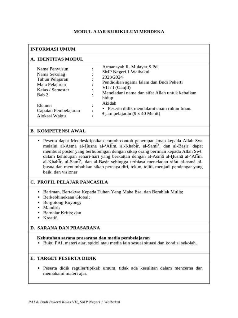 Modul Ajar BAB 2-2023 | PDF