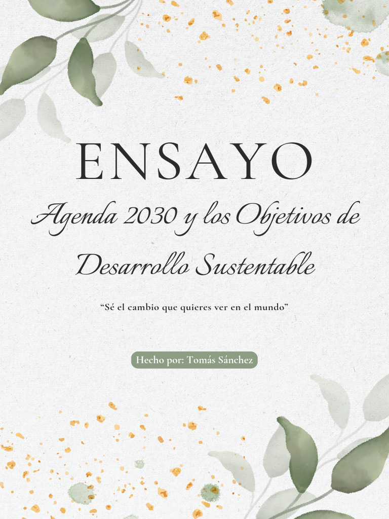 Ensayo: Agenda 2030 y Los Objetivos de Desarrollo Sustentable | PDF