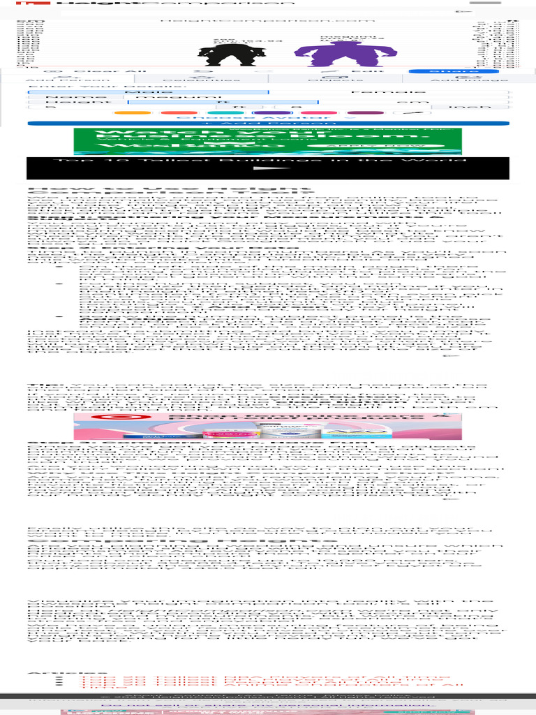 Height Comparison - Comparing Heights Visually With Chart | PDF