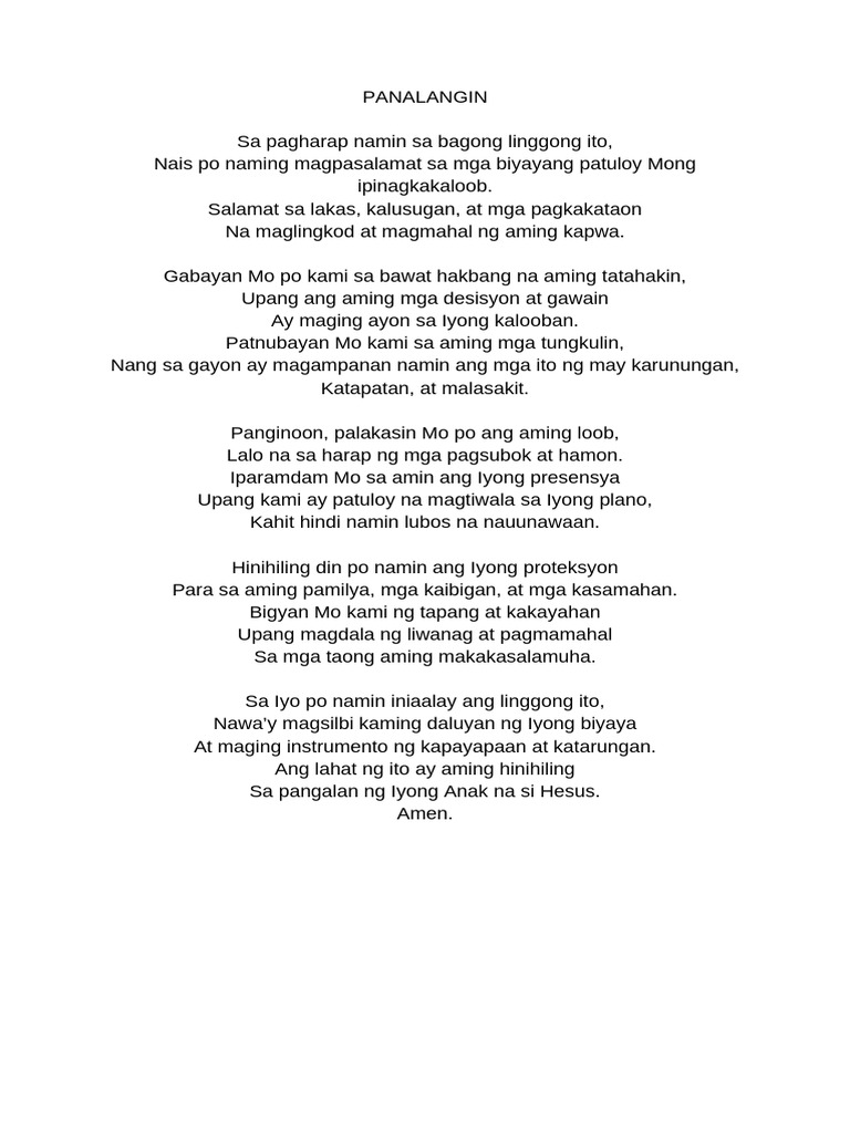 Prayer Filipino | PDF