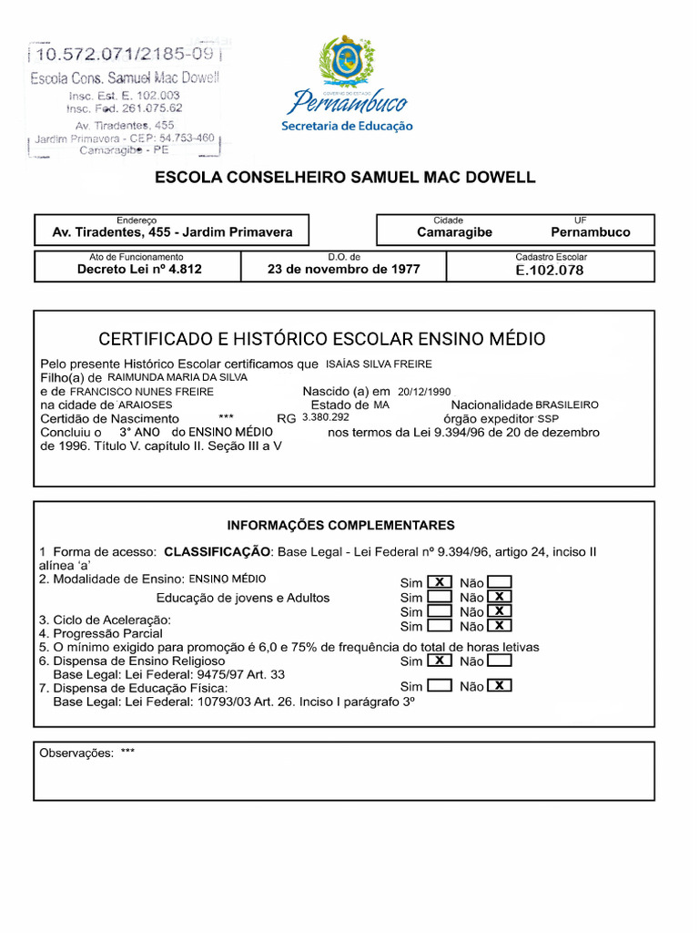 Ficha 19 Assinada Reconhecida - 1 | PDF