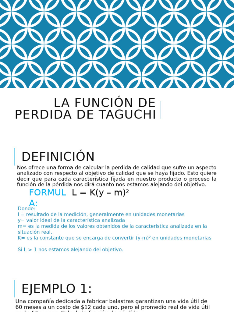 La Función de Perdida de Taguchi | PDF