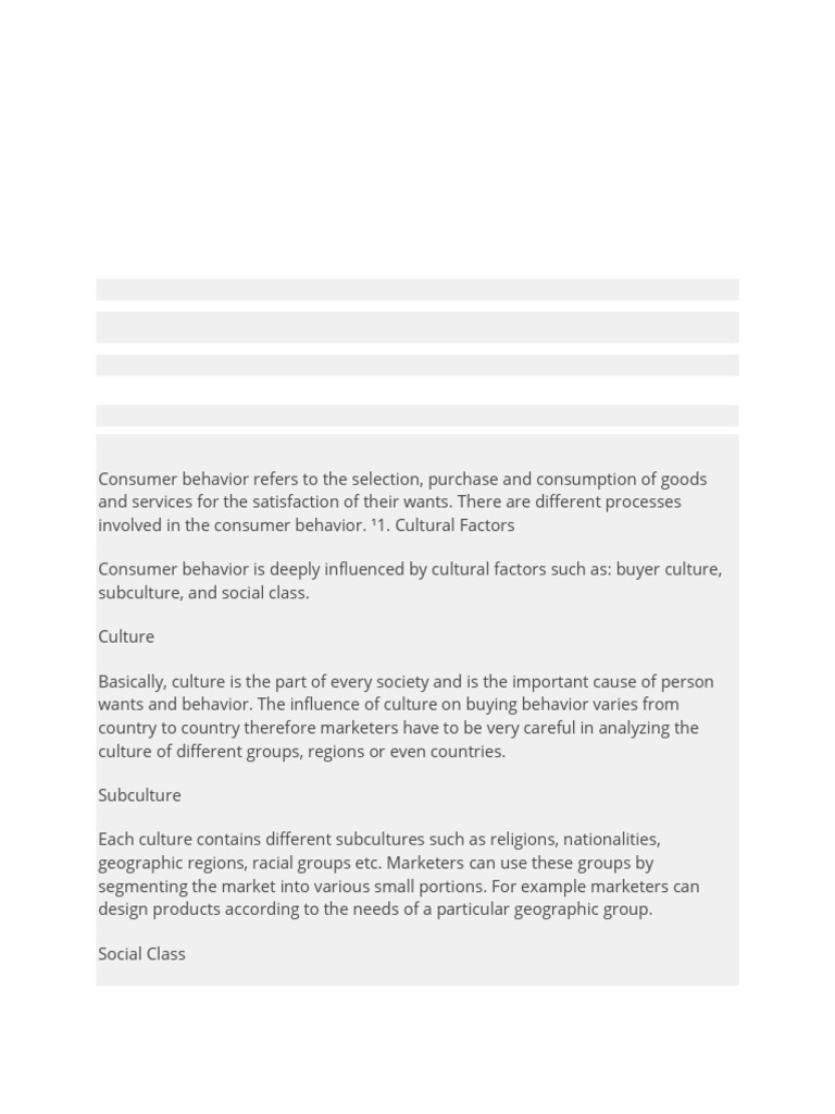 Factors Affecting Consumer Buying Behavior | PDF