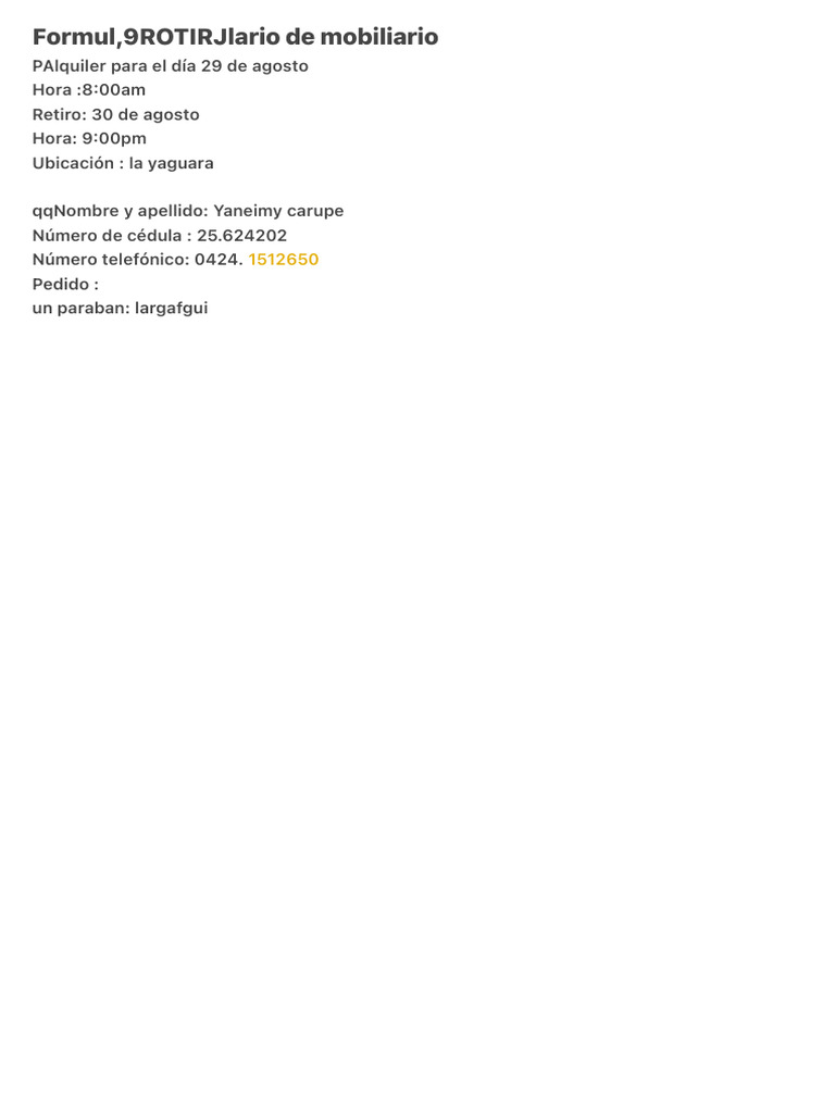 Formul, 9ROTIRJlario de Mobiliario | PDF