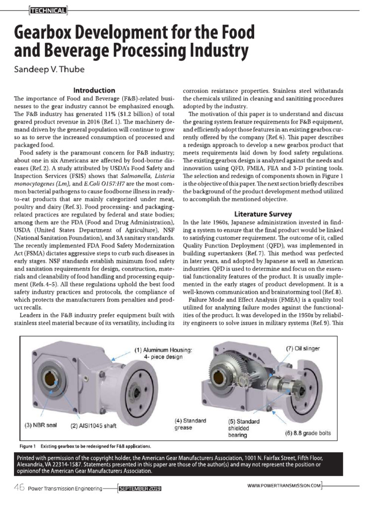 01 - Gearbox Development For The Food-13 | PDF