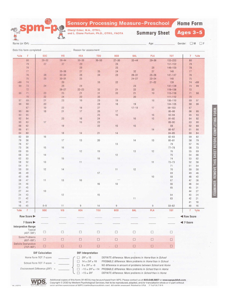 Formulário SPM-P Casa 3 A 5 Anos PDF | PDF