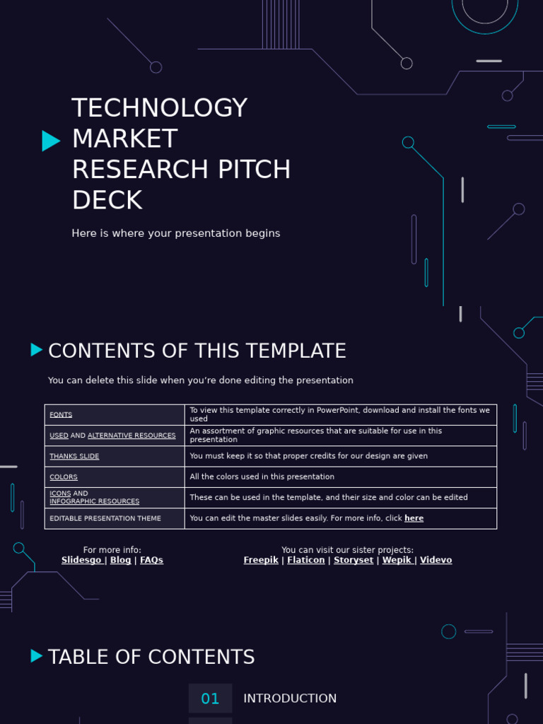 Technology Market Research Pitch Deck by Slidesgo | PDF