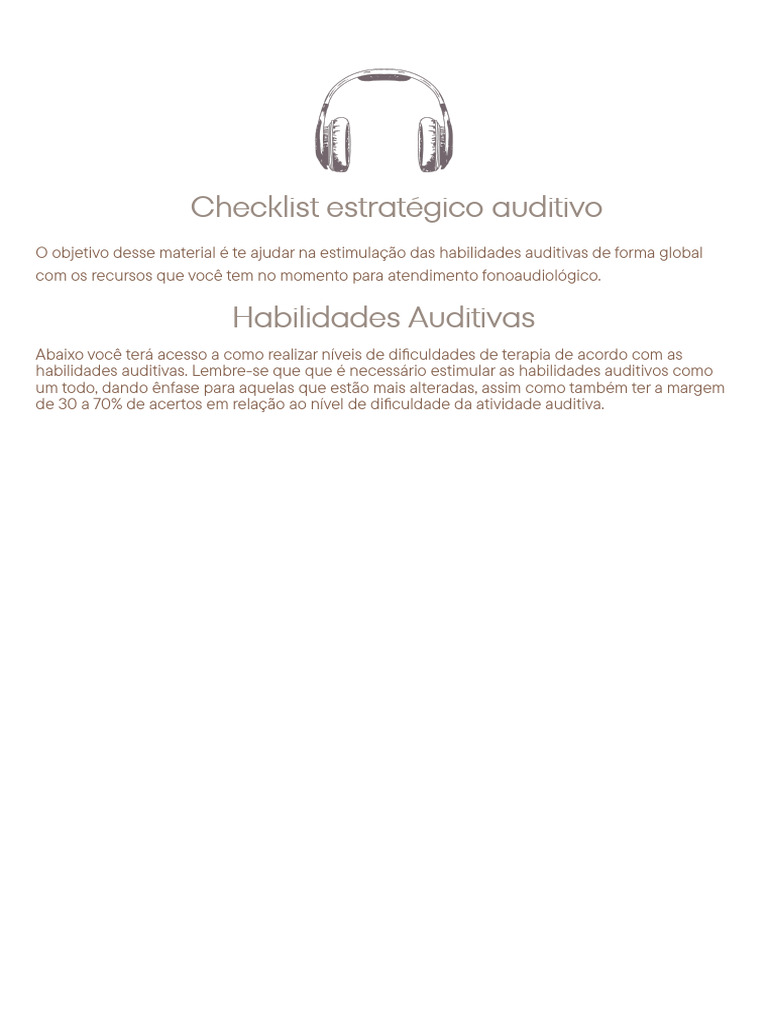 Checklist Estarégias Auditivas | PDF
