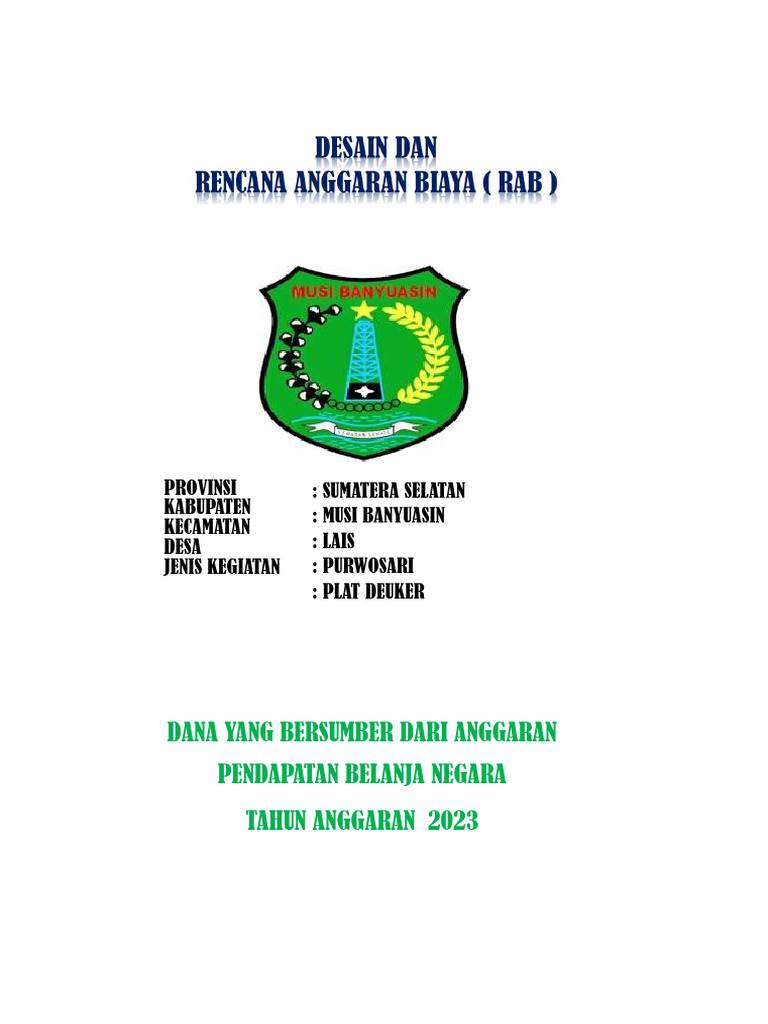 RAB DD Purwosari (Plat) 2023 | PDF