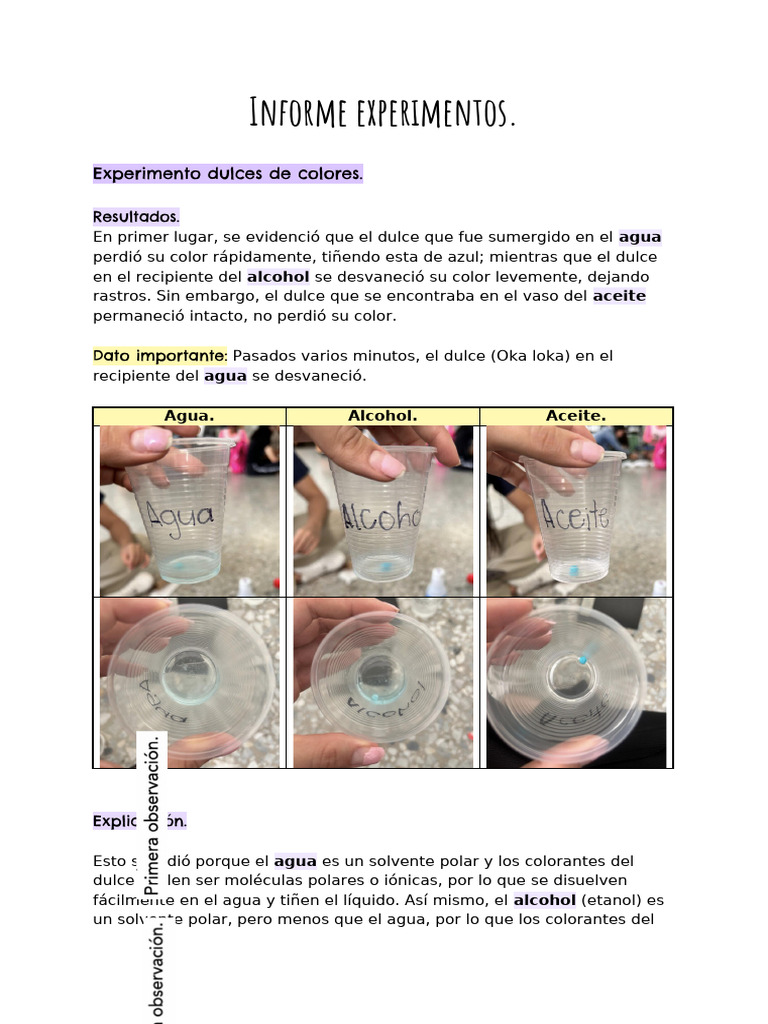 Informe Experimentos | PDF