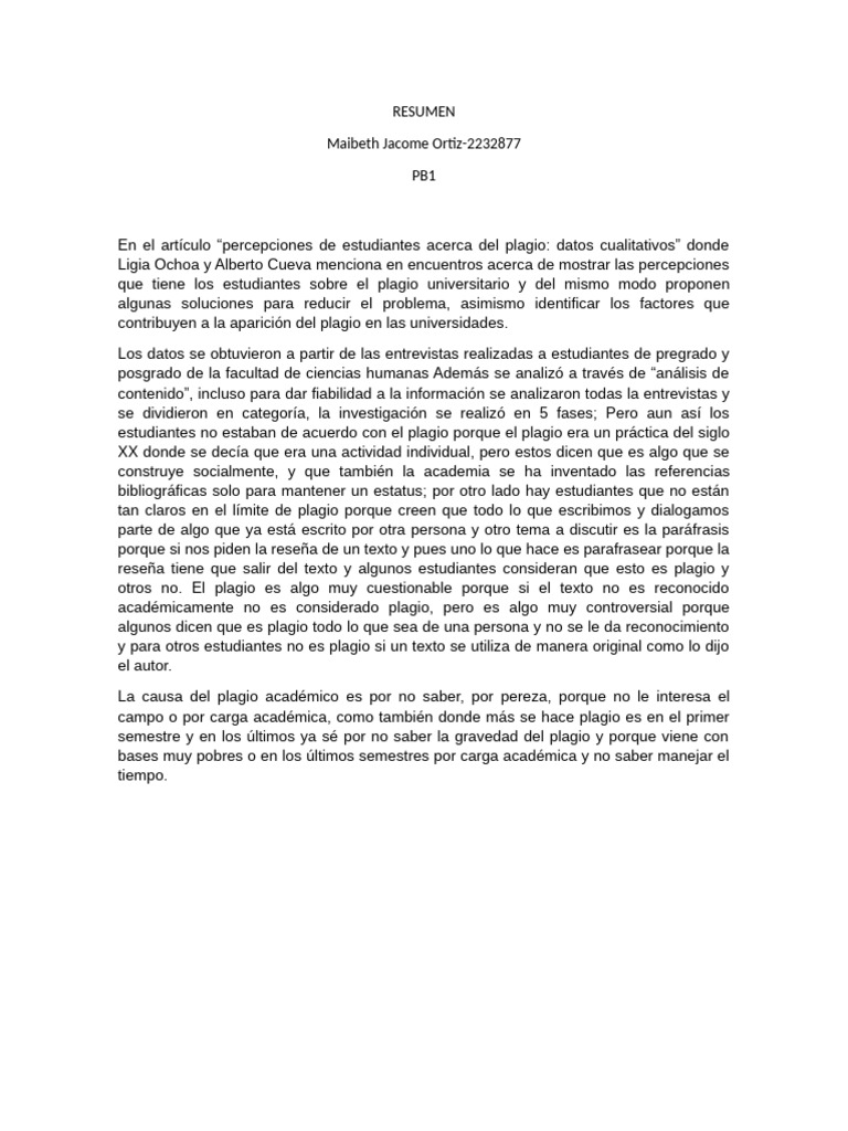 Plagio Maibeth | PDF