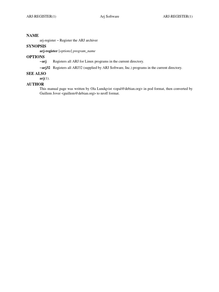 Arj Man | PDF | Command Line Interface | Data