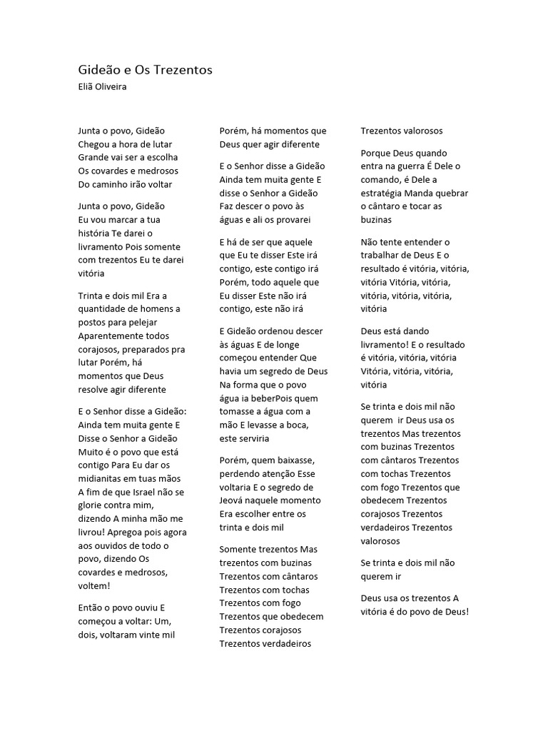Gideão e Os Trezentos Eliã Oliveira | PDF