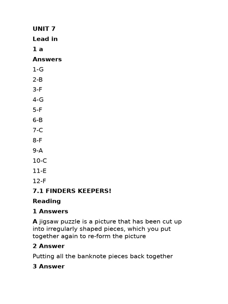 Pdfcoffee.com Unit 7 8 Elementary New Total English PDF Free | PDF