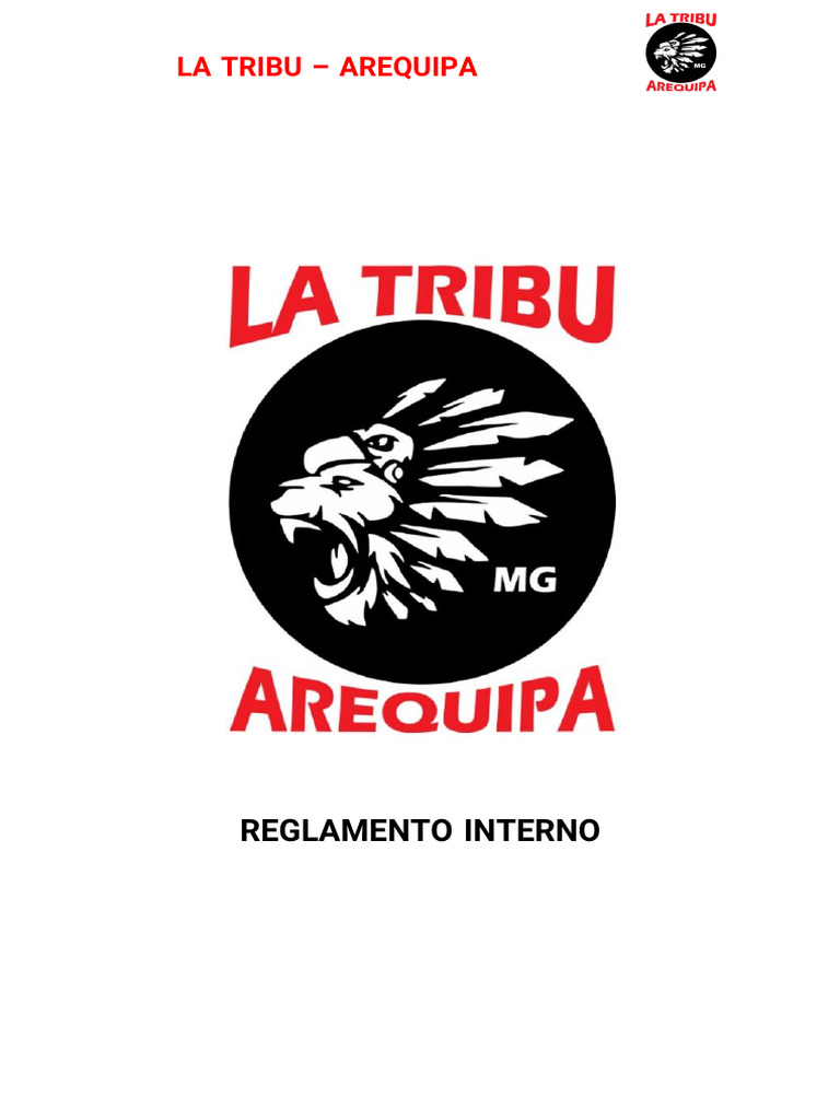 Reglamento Interno - La Tribu Arequipa | PDF