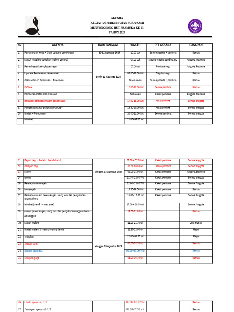 Skejul Kegiatan | PDF