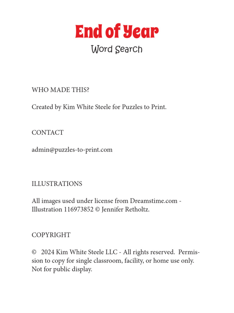 end-of-year-word-search | PDF