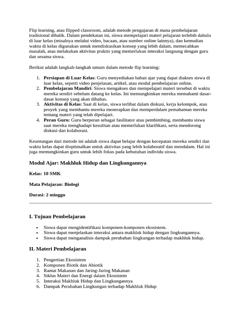 Modul Ajar IPAS Flip Learning | PDF