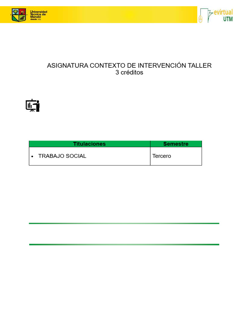 COMPENDIO UNIDAD 3 CONTEXTO DE INTERVENCIÓN TALLER modificado | PDF