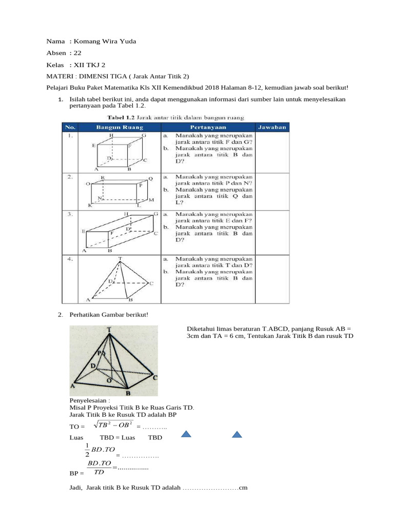 Tugas Jarak Antar Titik | PDF | Metode & Bahan Ajar