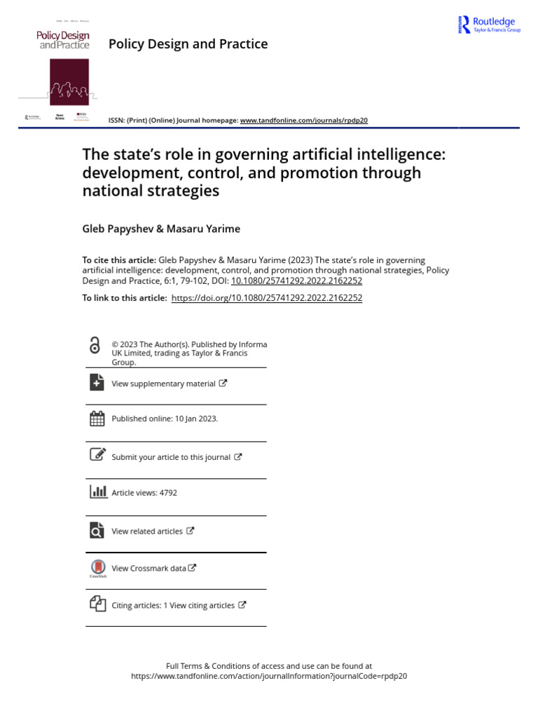 The State S Role in Governing Artificial Intelligence Development ...