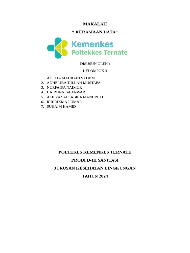 Makalah KLM 3 Keseharian Data | PDF